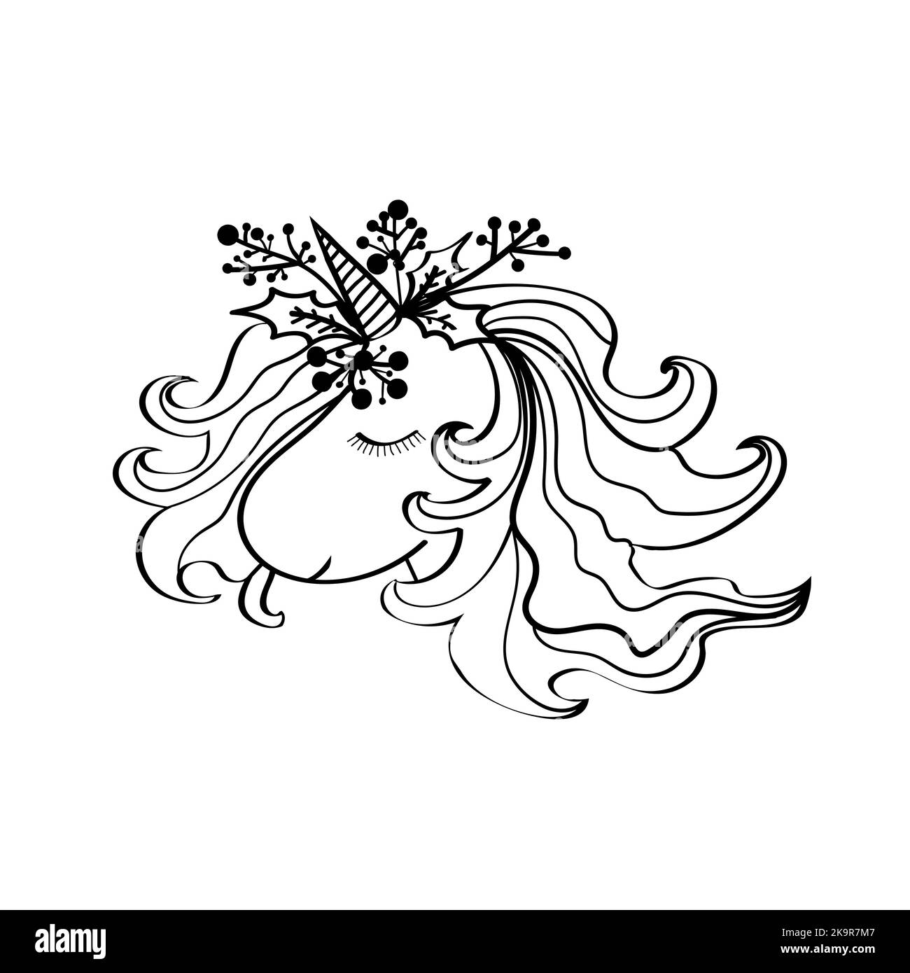 Unicorn vector drawing on white. Magic cartoon funny animal. Design for ...