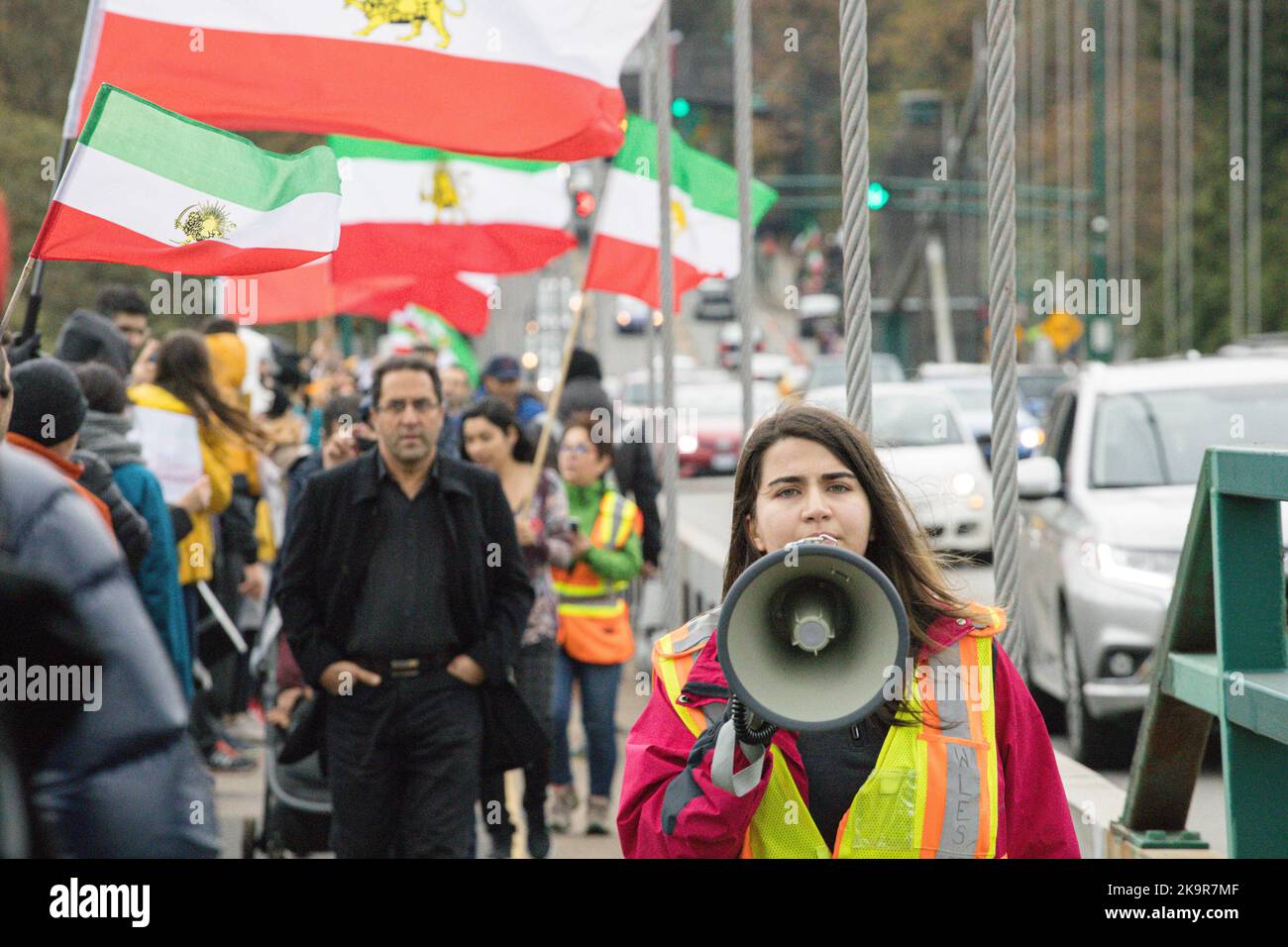 Vancouver, British Columbia, Canada. 29th Oct, 2022. A person leads a ...