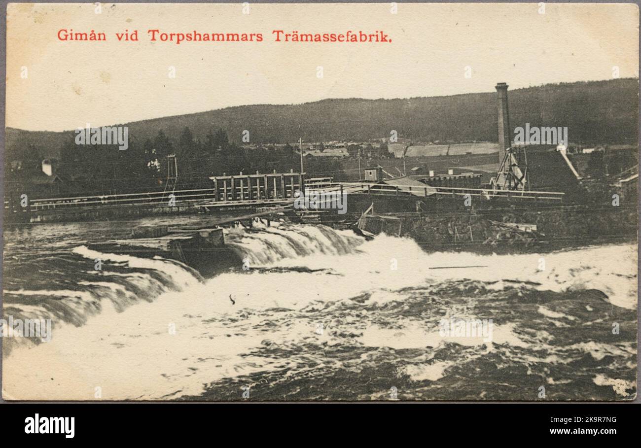 Torpshammar's wooden gas factory at Gimån Stock Photo - Alamy