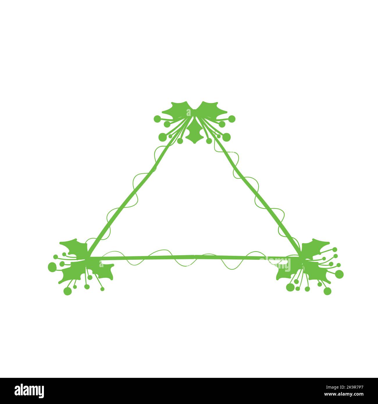 Herbal triangle frame ornament. Vector design element for invitation ...