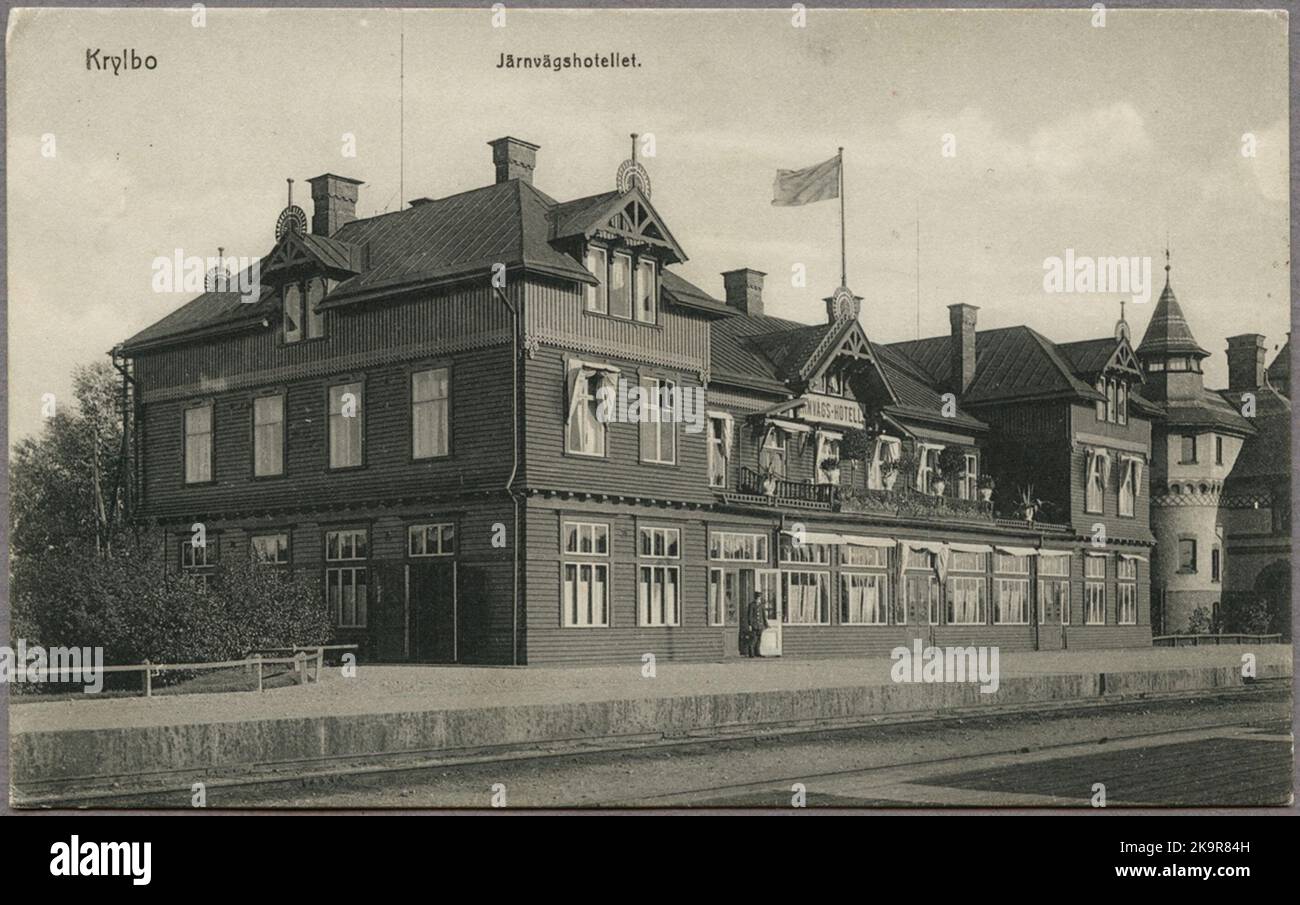 The railway hotel in Krylbo Stock Photo - Alamy