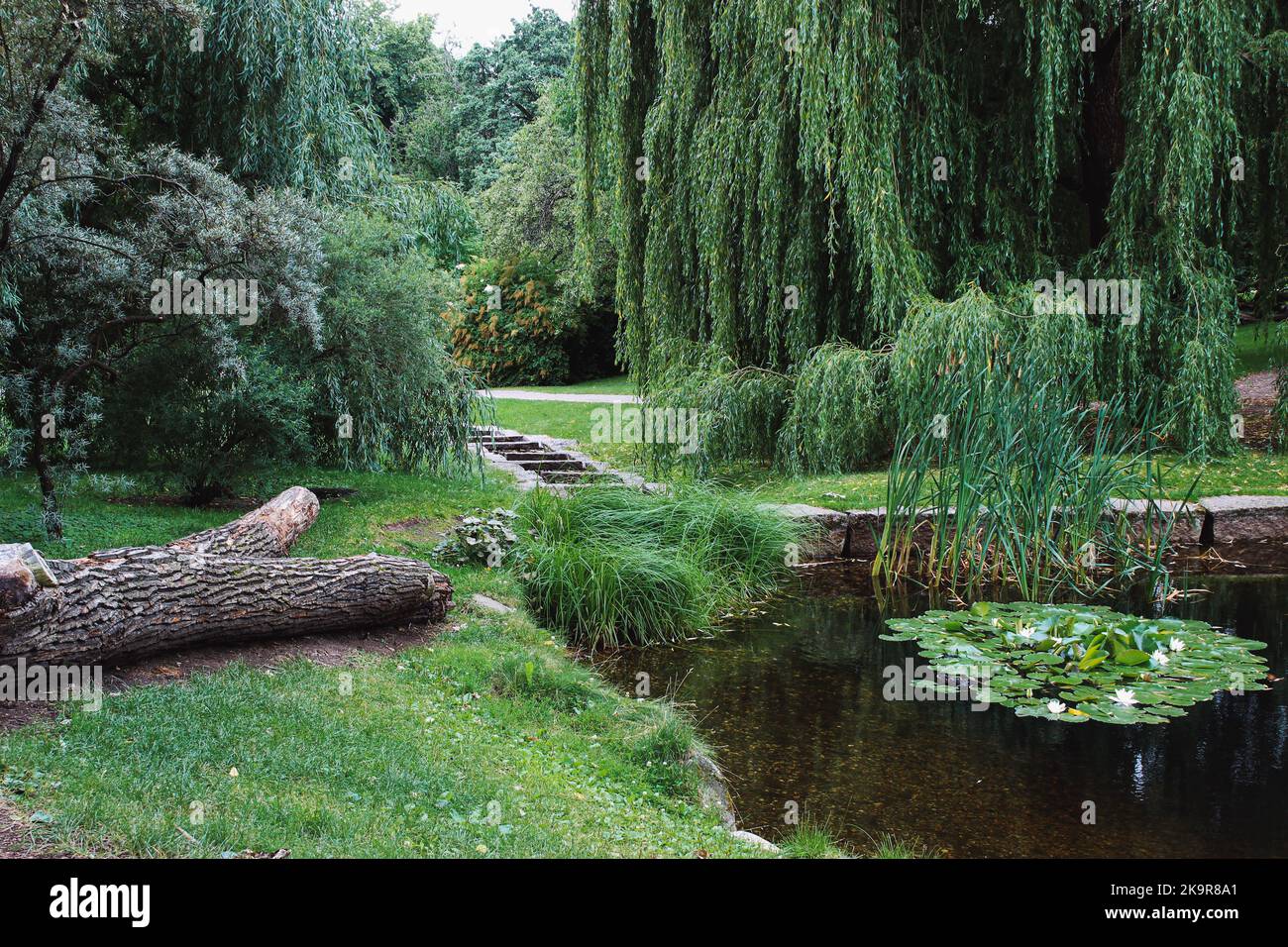 Oslo, Norway - July 24, 2022. Panoramic view of Oslo Botanical Garden ...