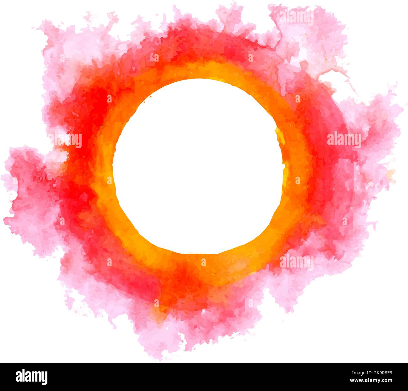 Hand painted colorful frame or border. Creative element for design ...