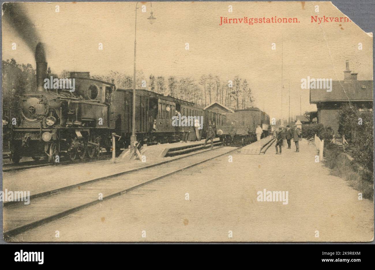 The yard at Nykvarn Railway Station Stock Photo - Alamy