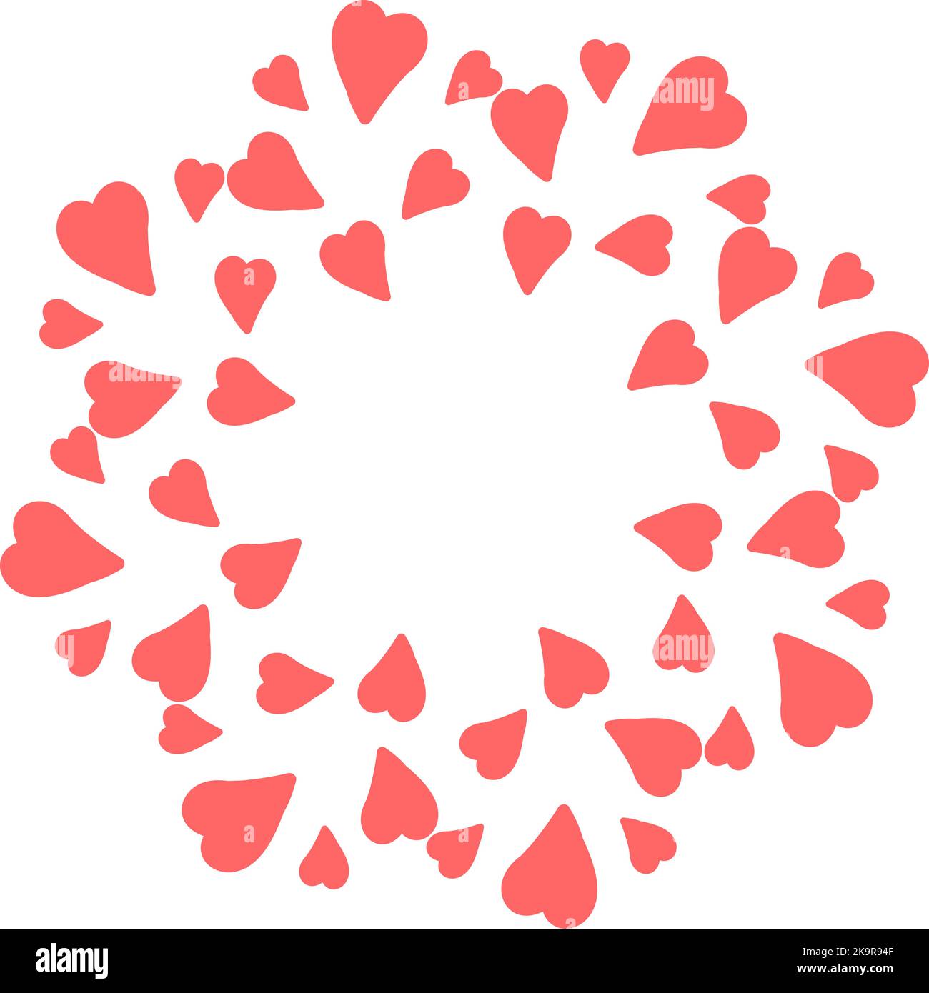 Valentines day design with hearts. Stylized small colorful heart frame ...