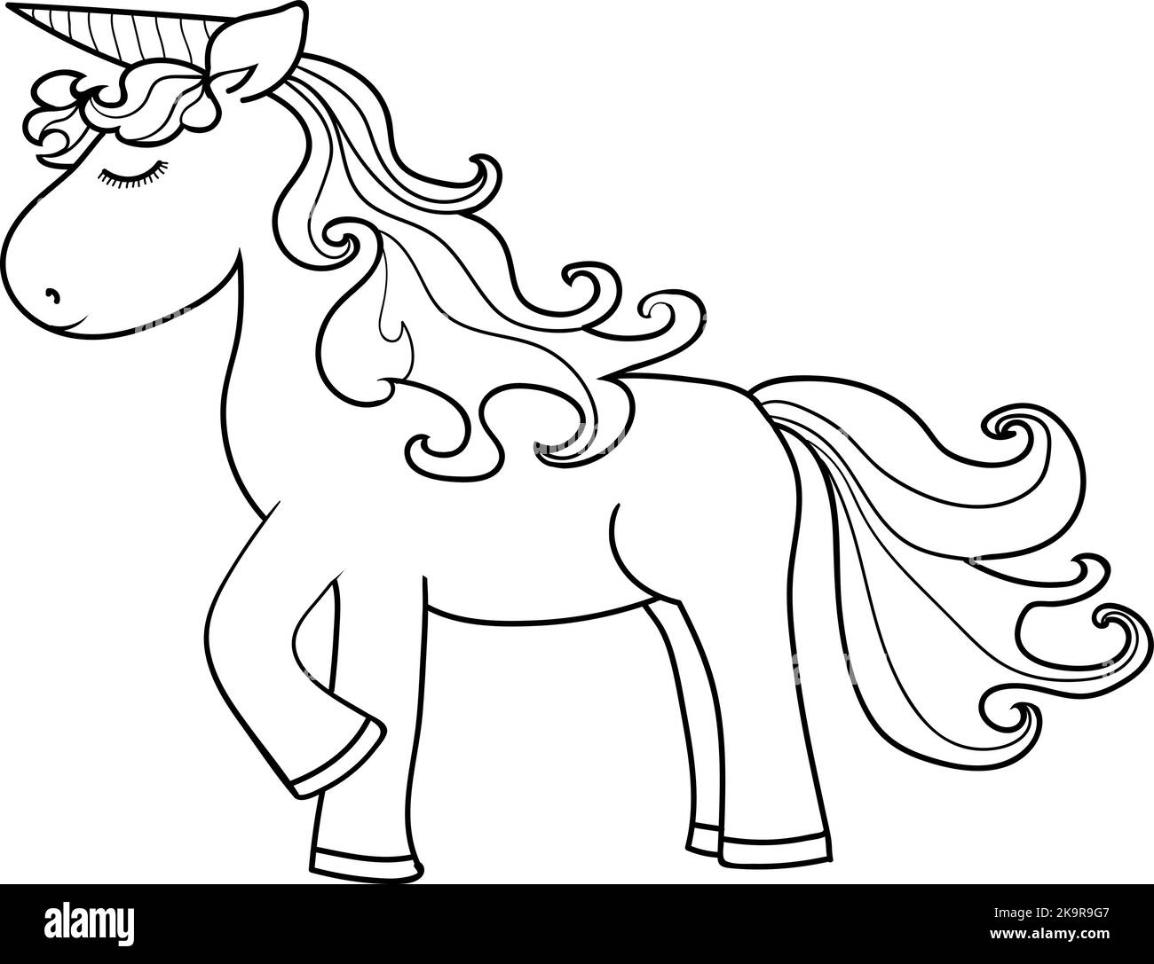 Unicorn vector drawing on white. Magic cartoon funny animal. Design for ...