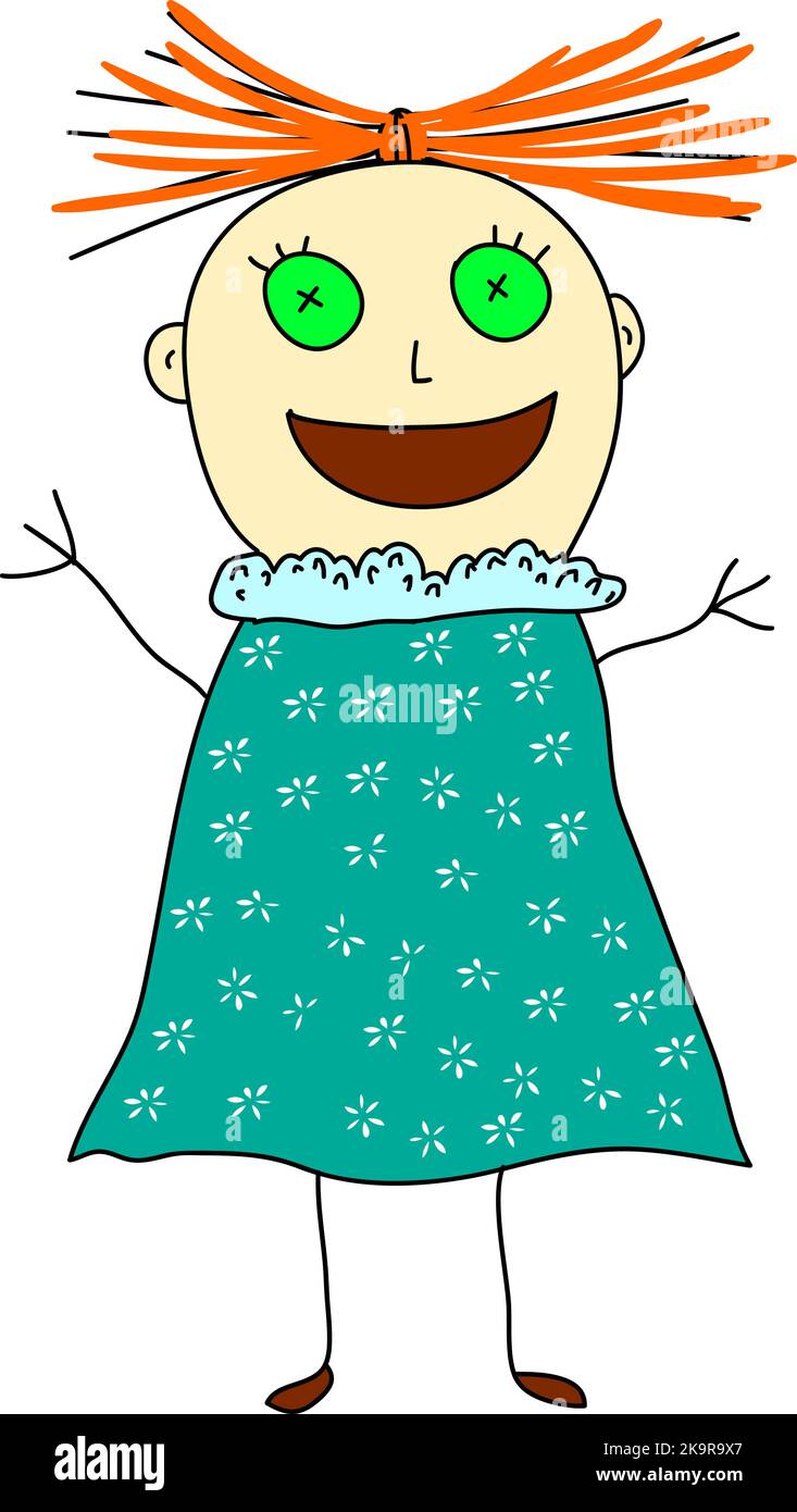 Hand drawn fashion girl portrait, vector illustration Stock Vector ...