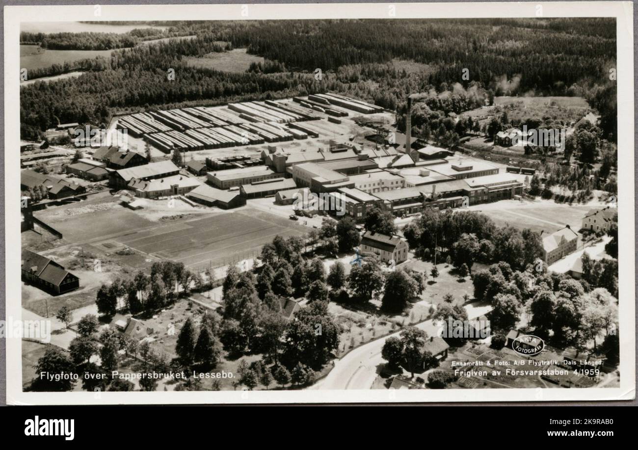 Aerial photo over Lessebo paper mill Stock Photo - Alamy