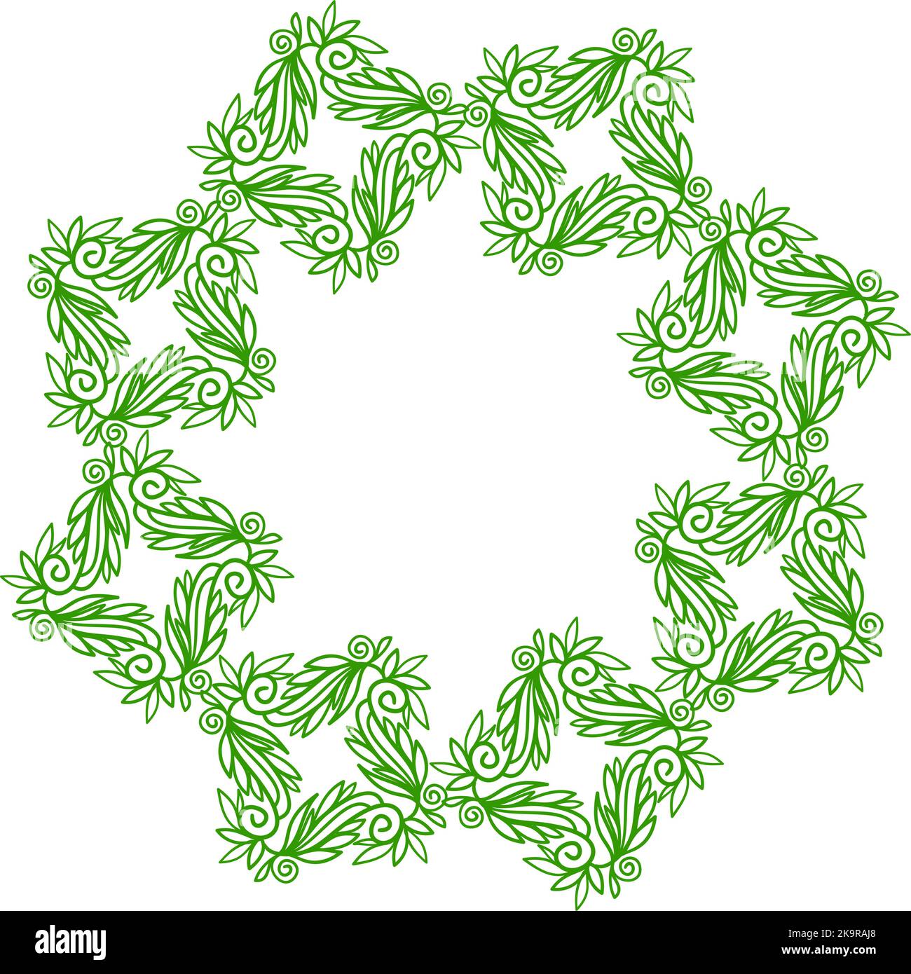 Hand drawn vector illustration. Vintage frame with curly decorative ...