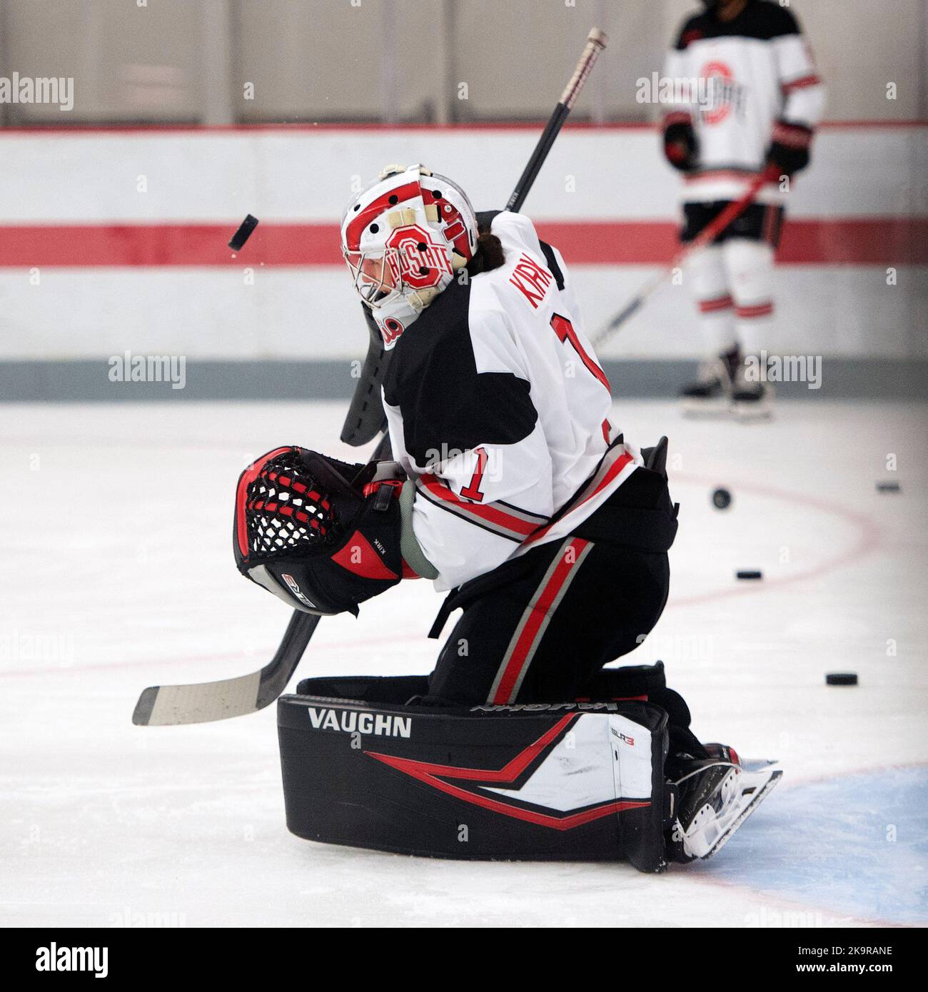 Columbus, Ohio, USA. 29th Oct, 2022. Ohio State Buckeyes goaltender ...