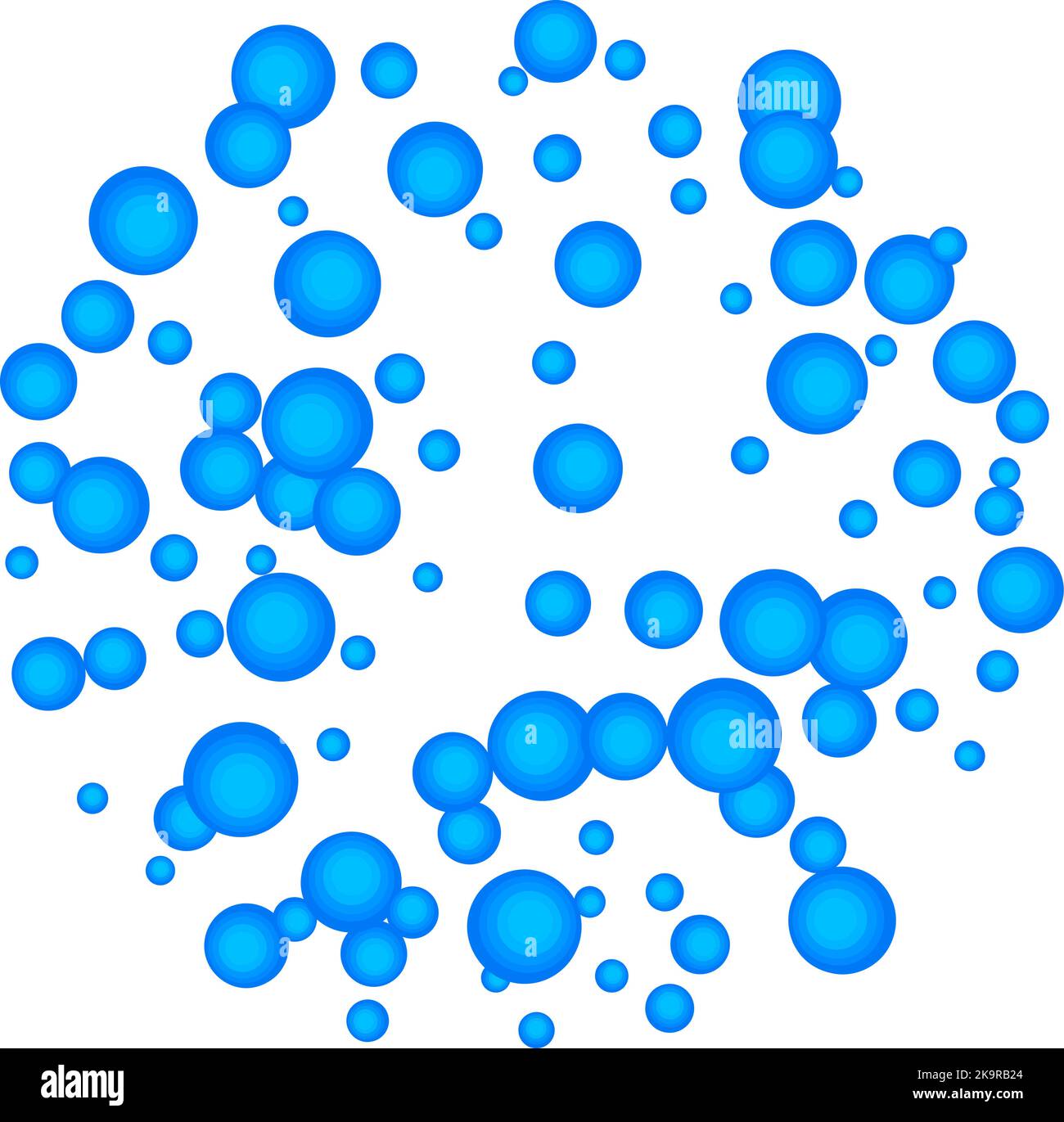 Blue bubble background. Abstract different size colorful design ...