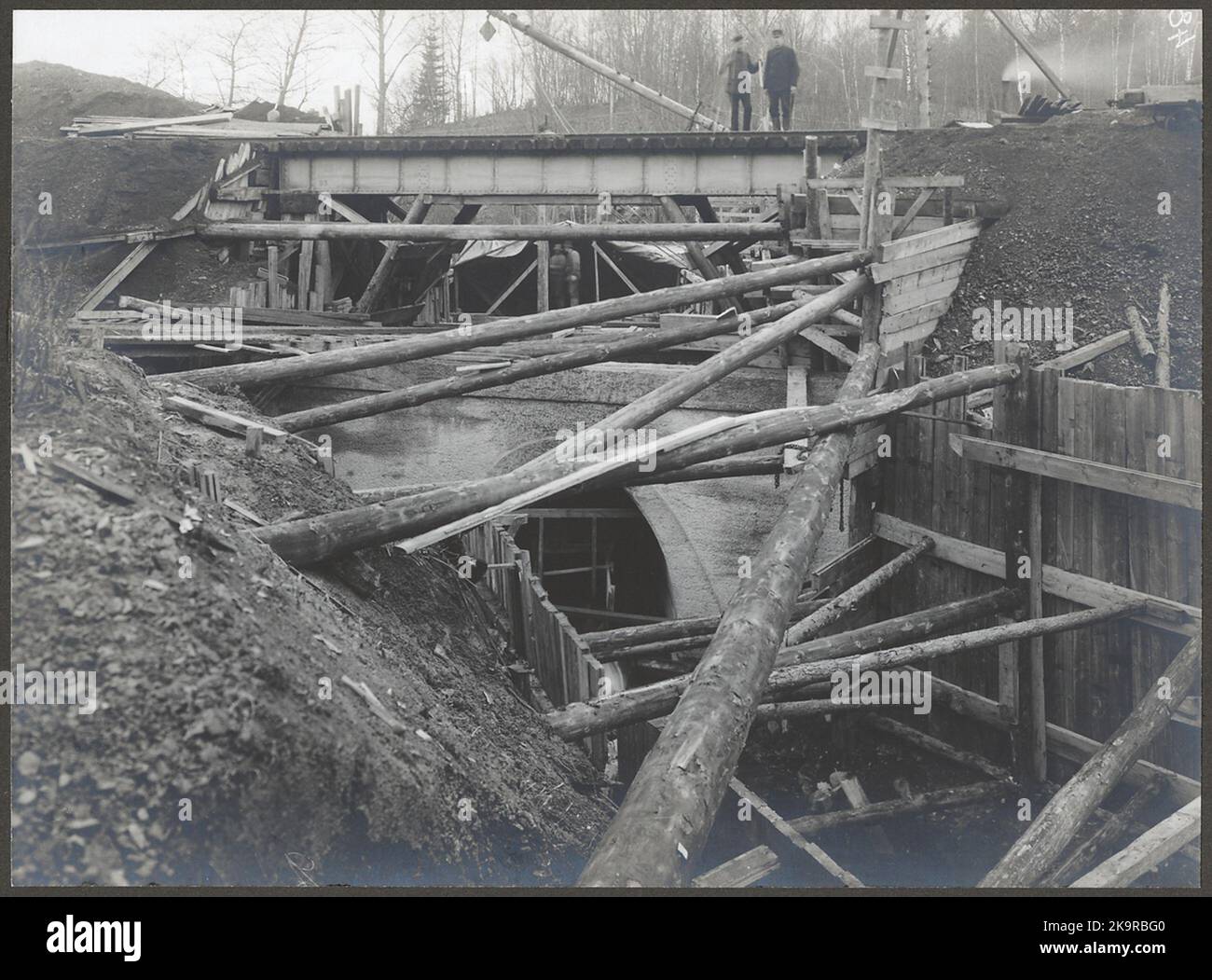 Bridge construction over Bränningeån. On the line between Järna and ...
