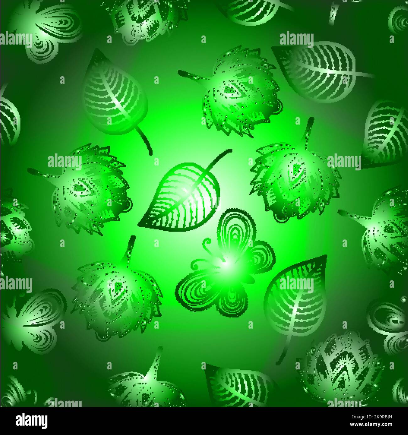 Soft colorful gradient abstract background with leaves and flowers ...