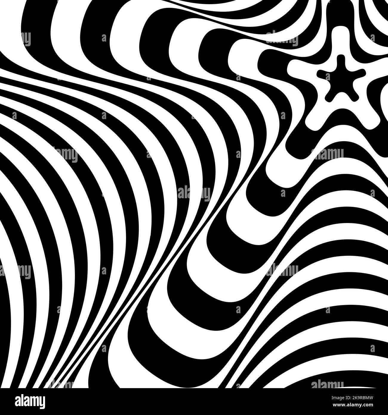 Abstract twisted black and white background. Optical illusion of ...