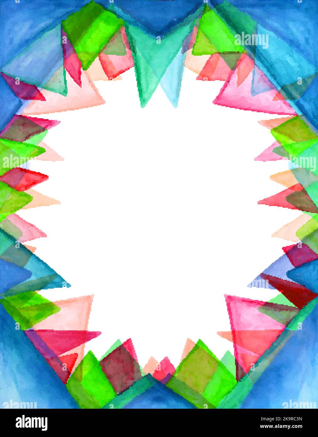 Hand painted colorful frame or border. Creative element for design ...