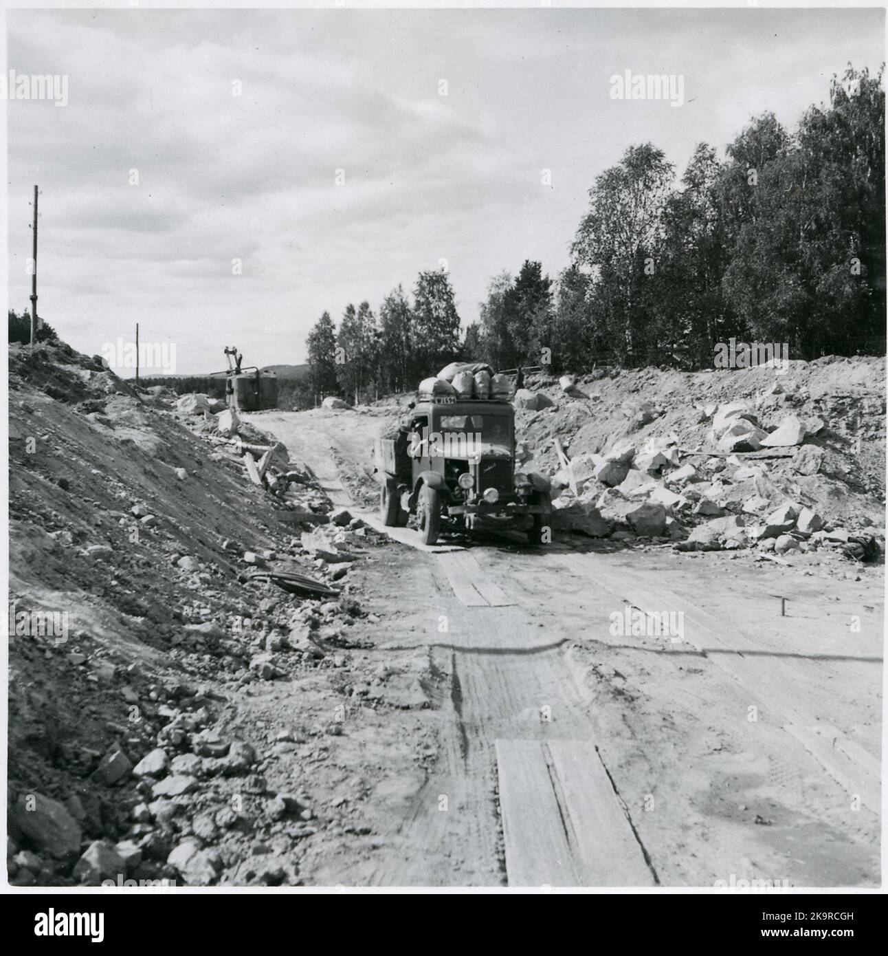 Soil shaft for the railway construction in Ånge Stock Photo - Alamy