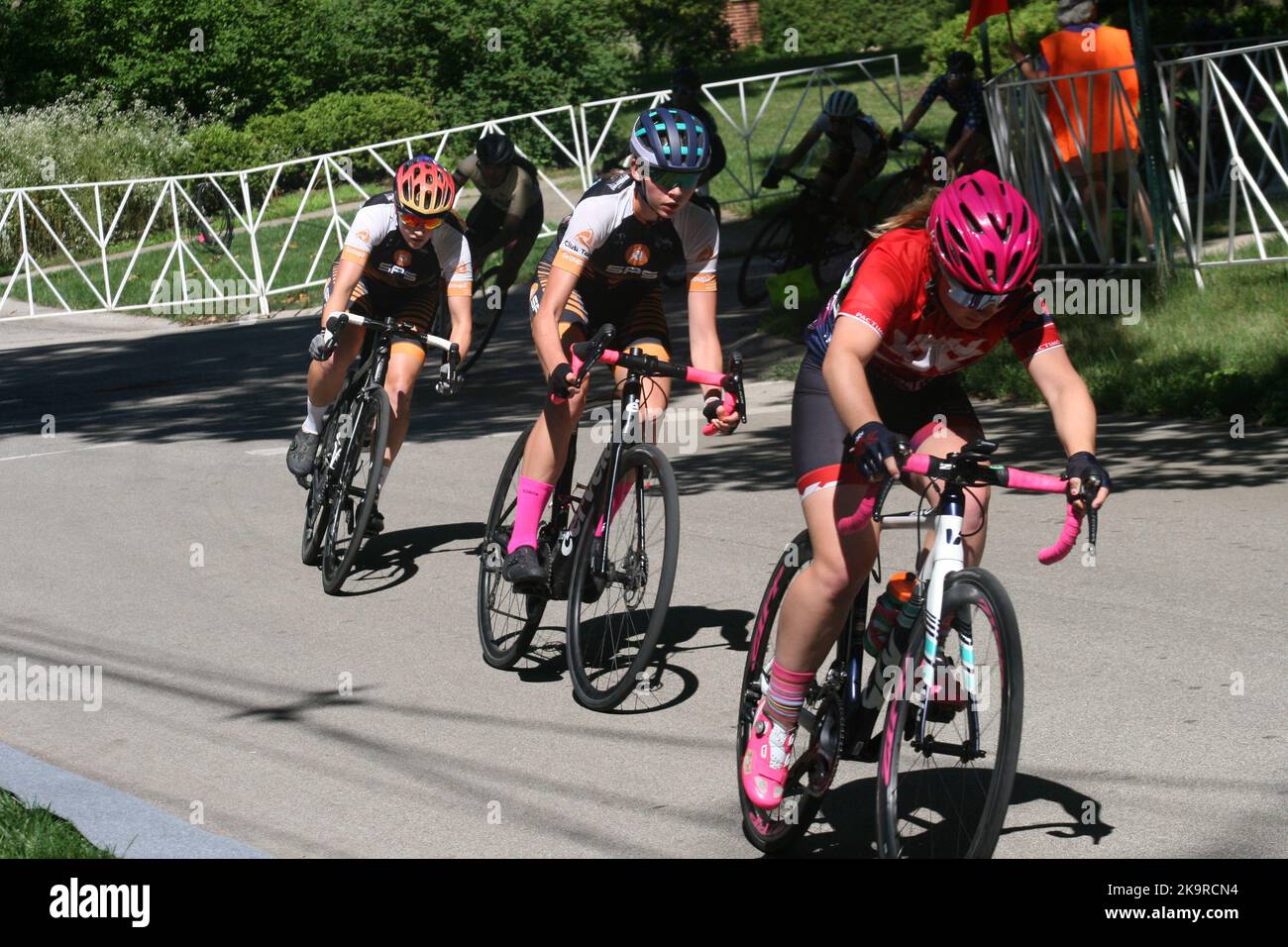 Turn four in Lake Bluff Criterium 2022 during the Intelligentsia Cup ...