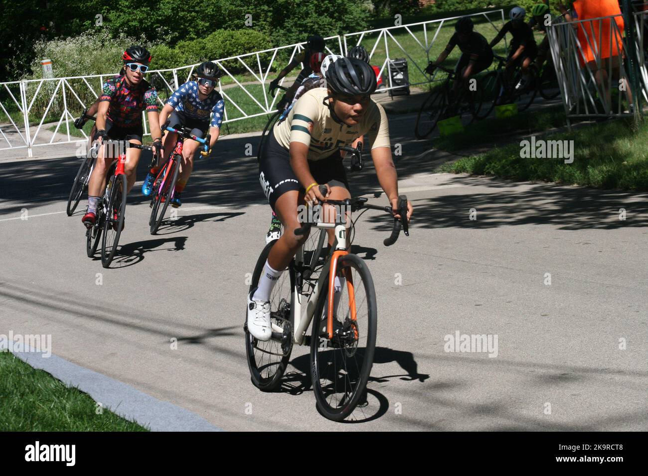 Turn four in Lake Bluff Criterium 2022 during the Intelligentsia Cup ...