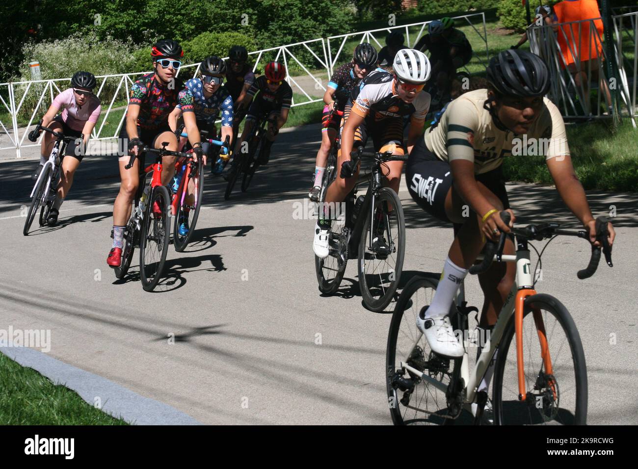 Turn four in Lake Bluff Criterium 2022 during the Intelligentsia Cup ...