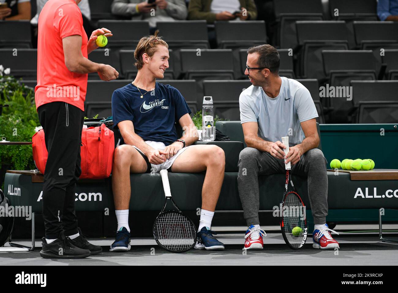 Paris, France. 29th Oct, 2022. Sebastian "Sebi" Korda and his coach ...