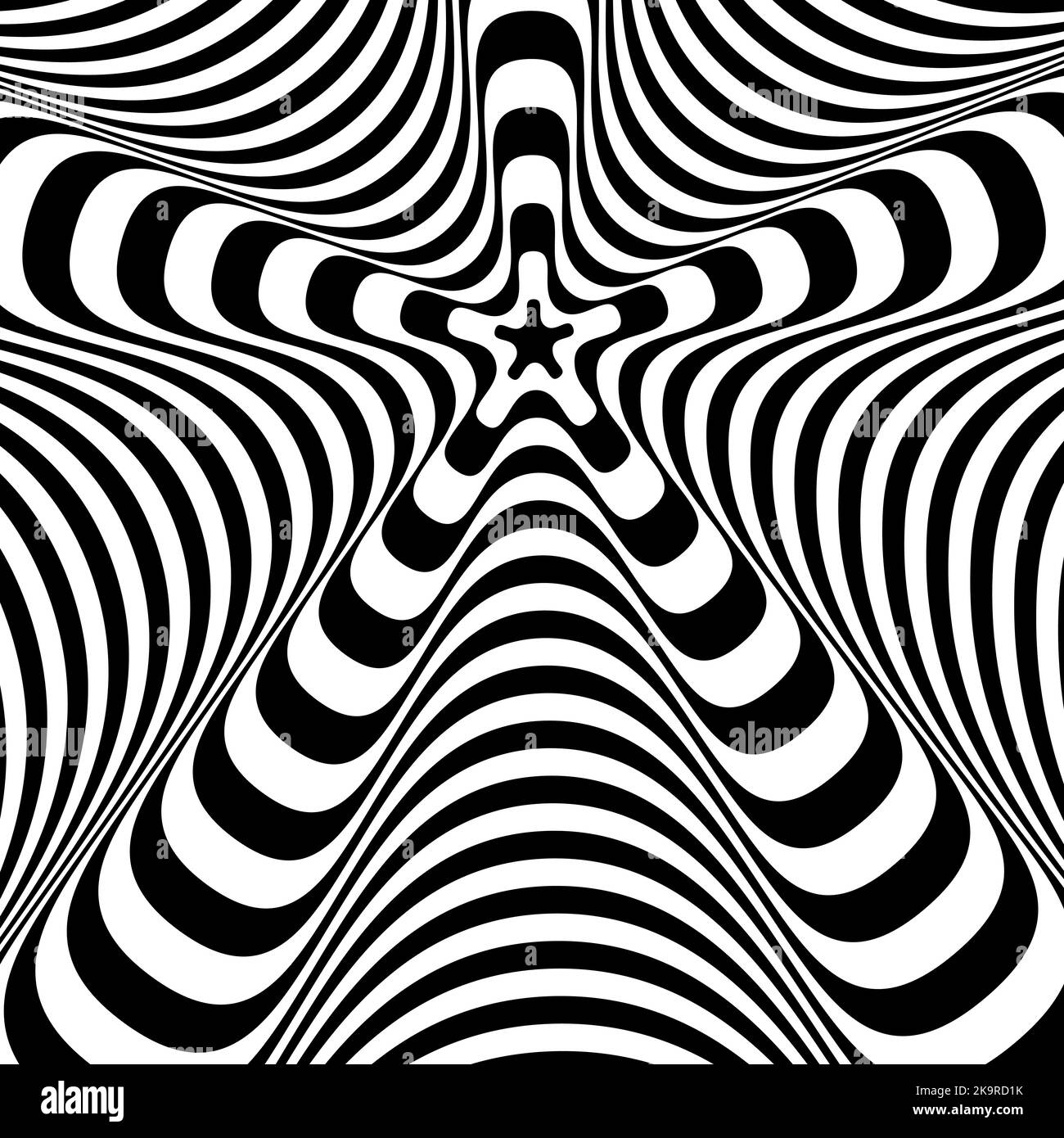 Abstract twisted black and white background. Optical illusion of ...