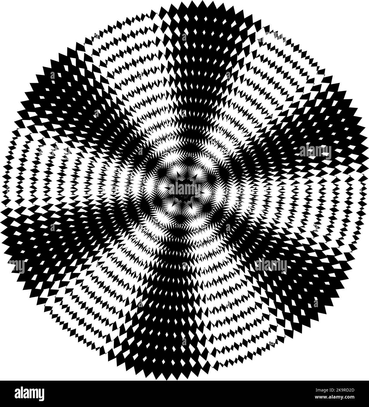 Abstract twisted black and white background. Optical illusion of ...
