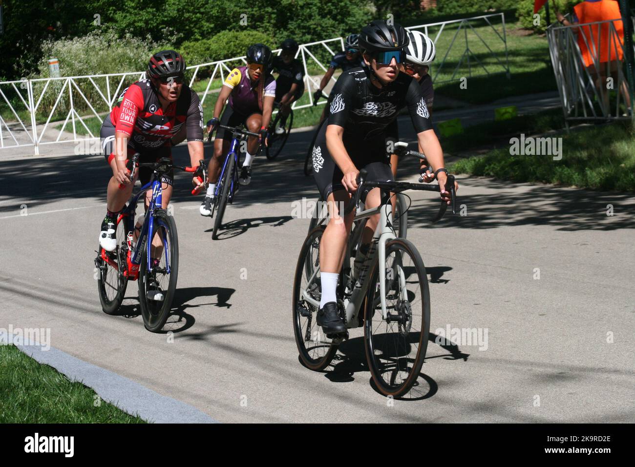 Turn four in Lake Bluff Criterium 2022 during the Intelligentsia Cup ...