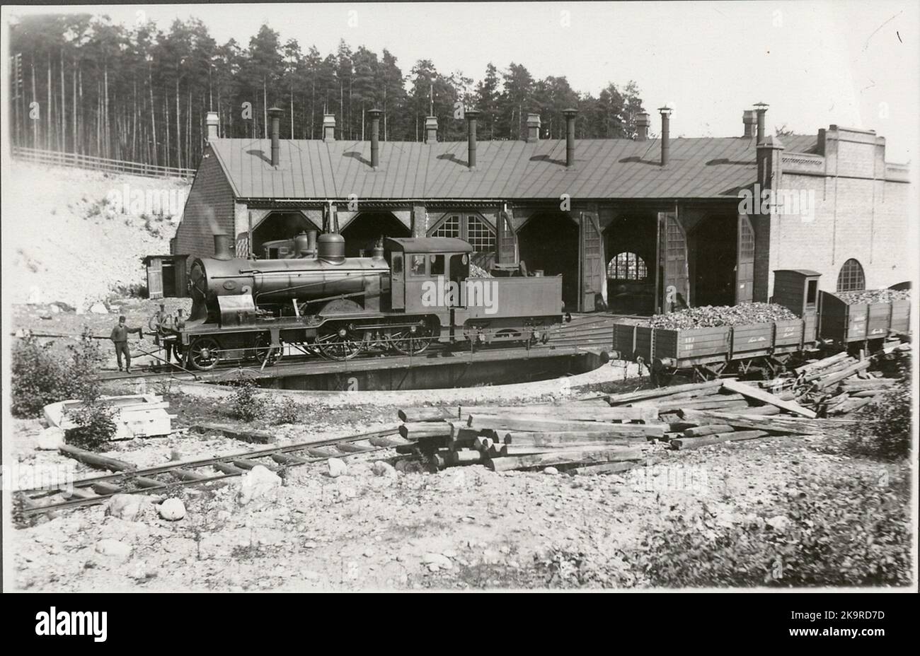Gävle - Dala Railway, GDJ, Lokstall at Gävle in 1907. GDJ K 48 Stock ...