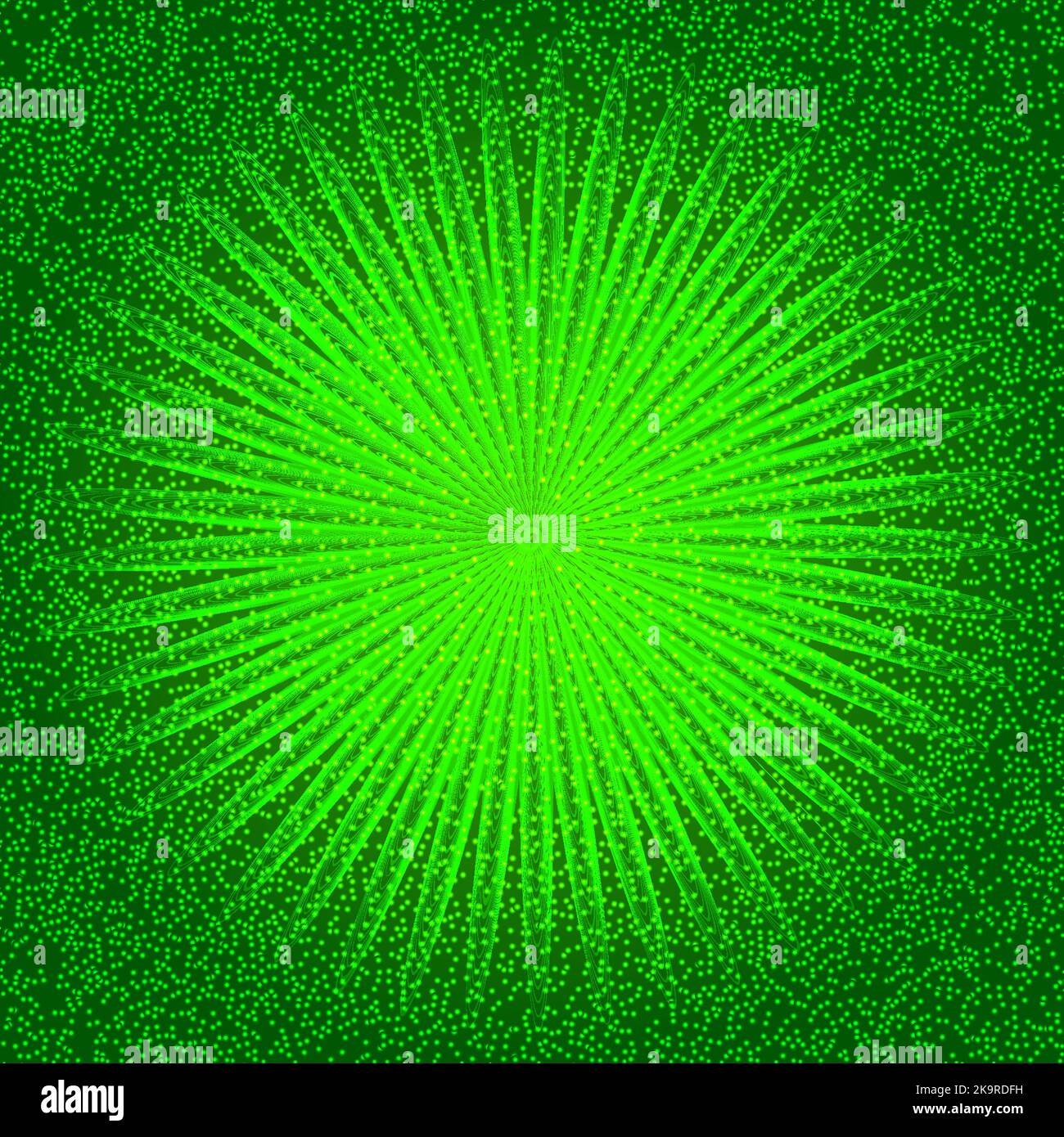 Bright green dotted abstract background of concentric lines and dots ...