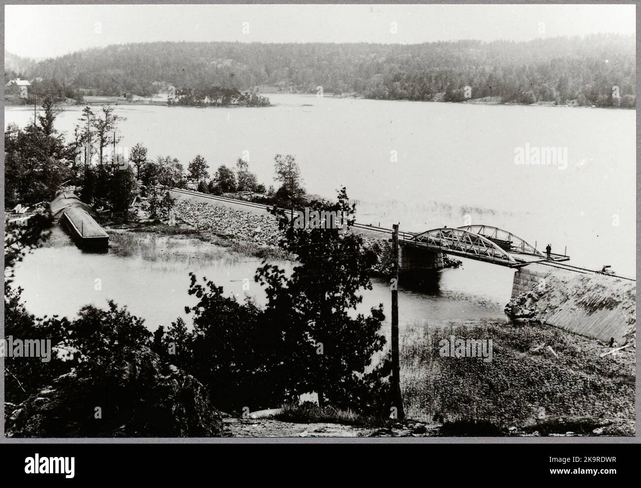 Track building Saltsjöbanan at Neglinge. Stockholm - Saltsjöns Railway ...