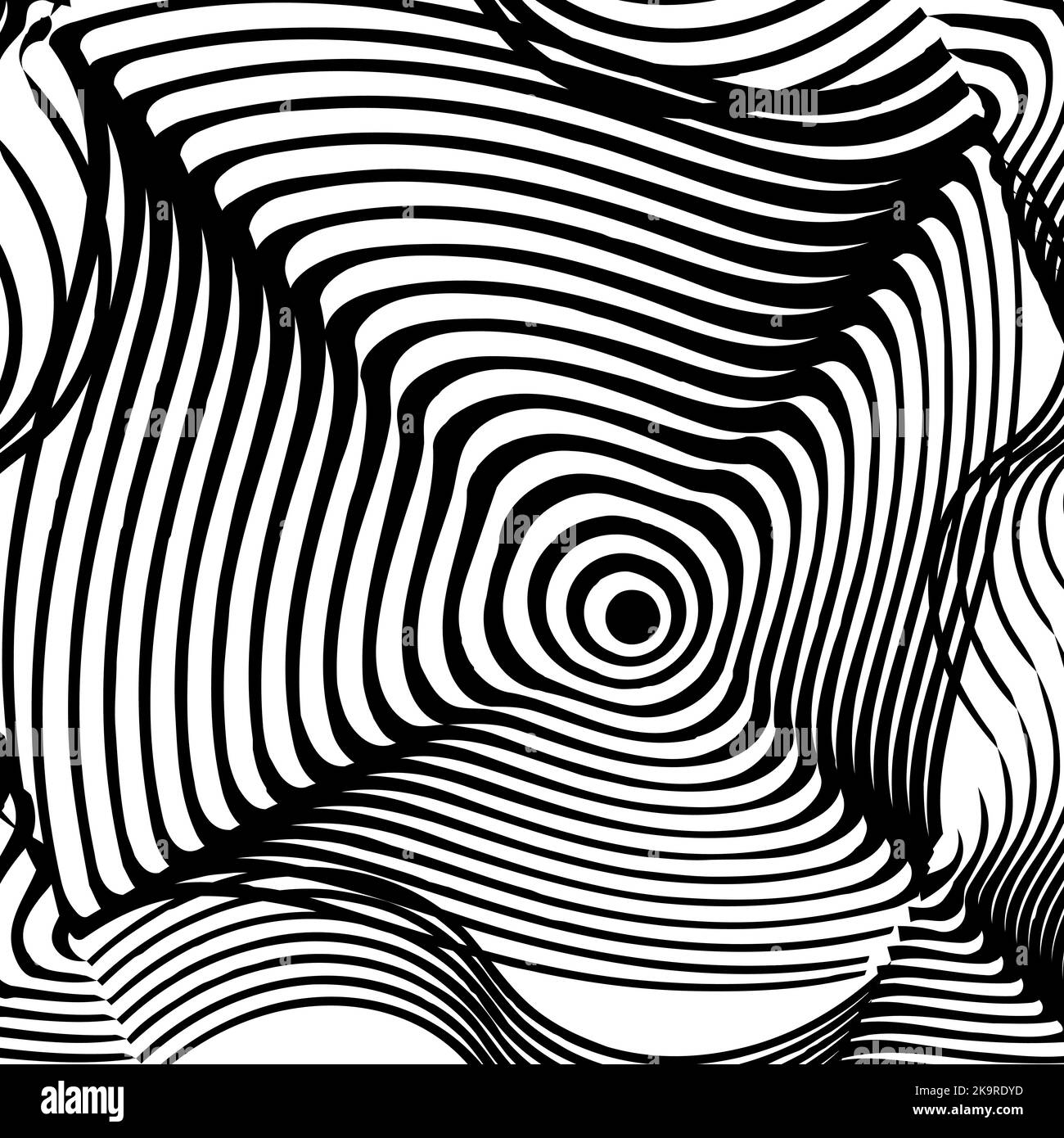 Abstract twisted black and white background. Optical illusion of ...