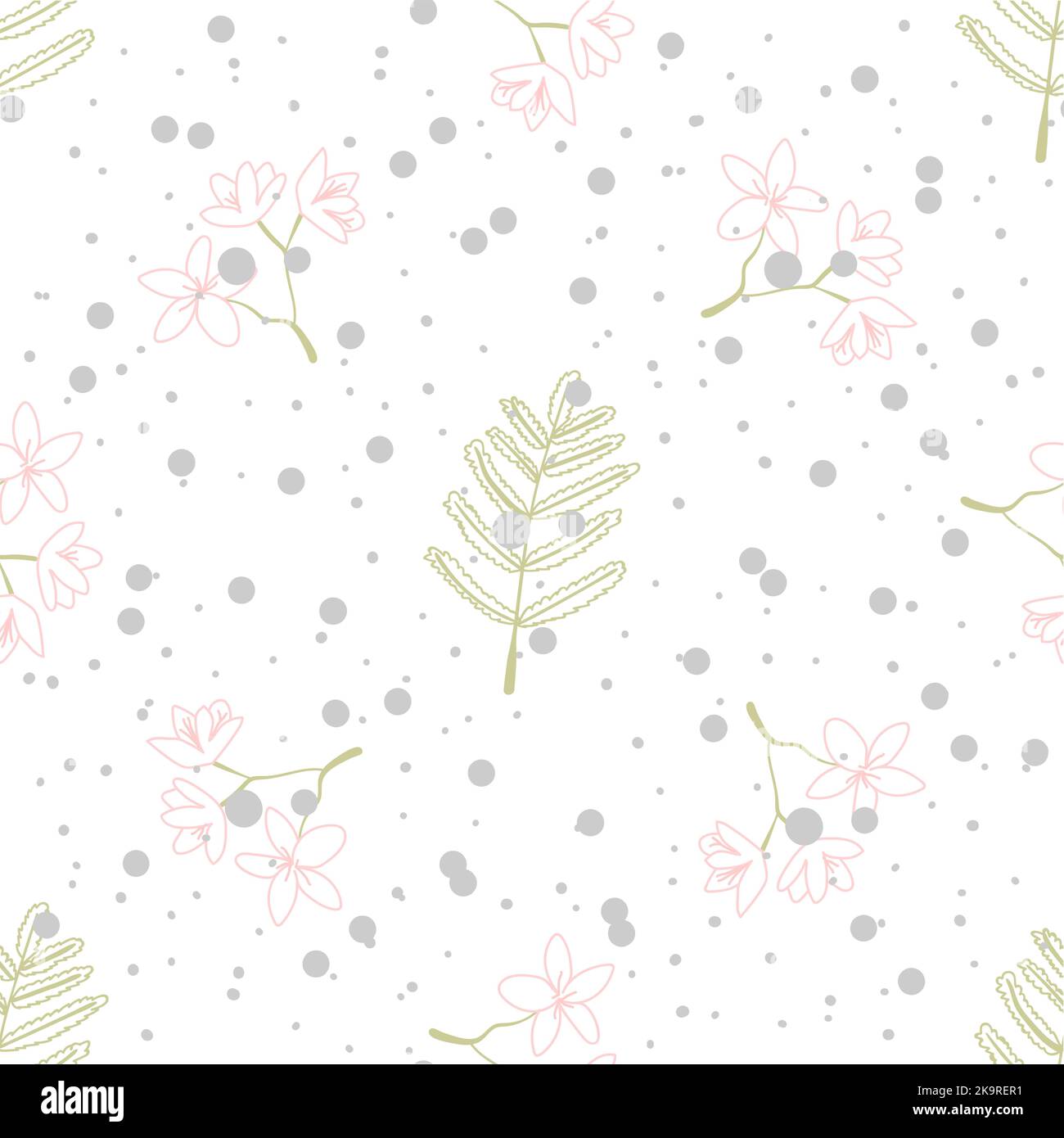 Seamless pattern with floral and herbal elements. Decorative texture ...