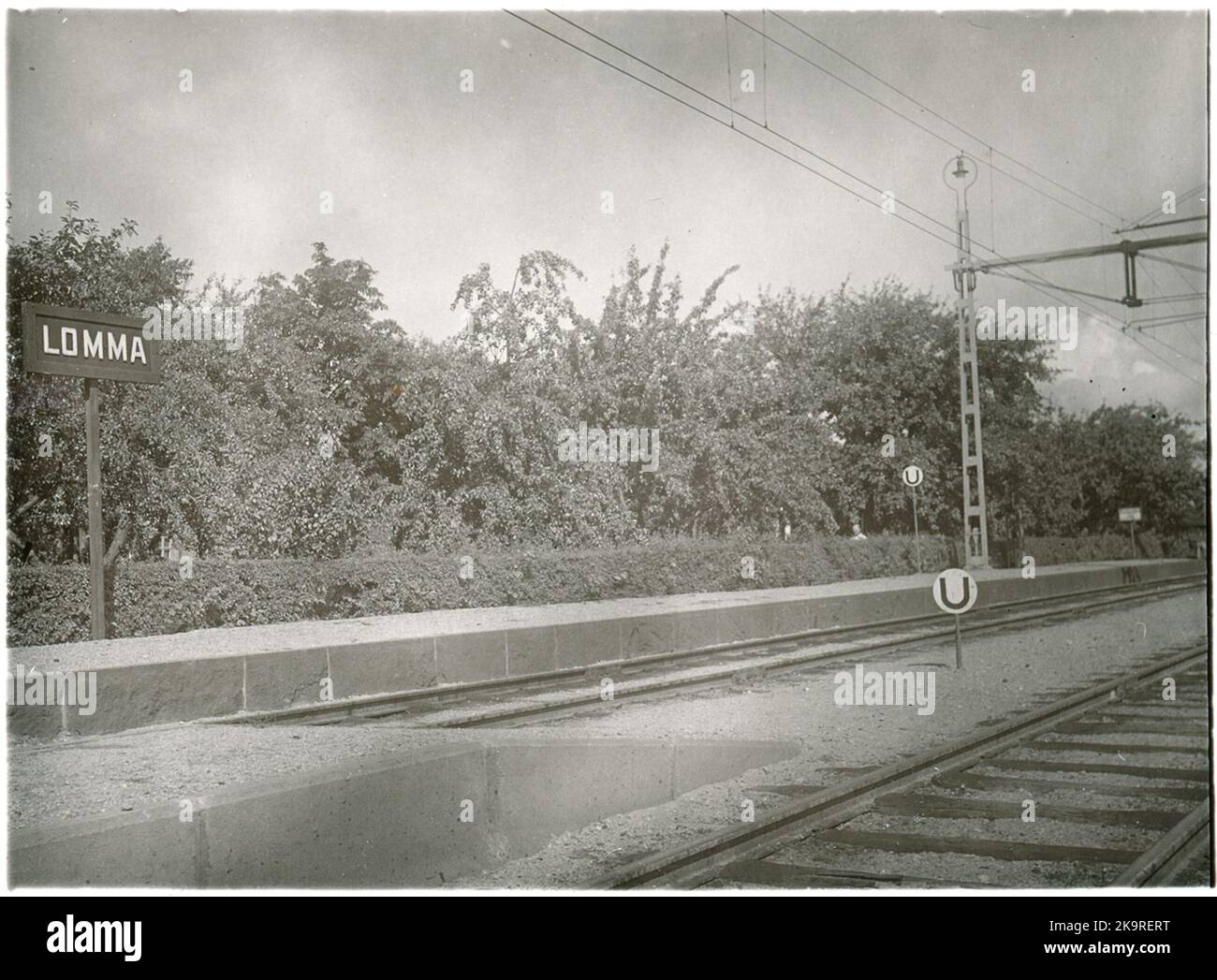 Lomma station housing garden Stock Photo - Alamy