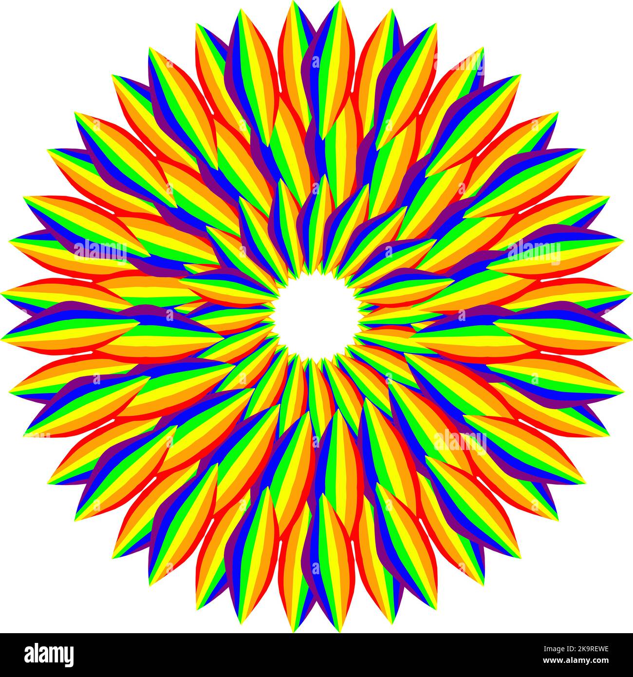 Abstract stylized rainbow frame. Round decorative ornament design Stock ...