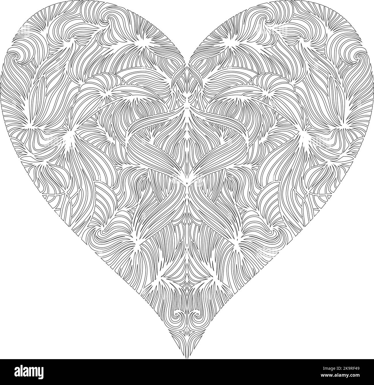 Abstract illustration of stylized heart on white background Stock ...