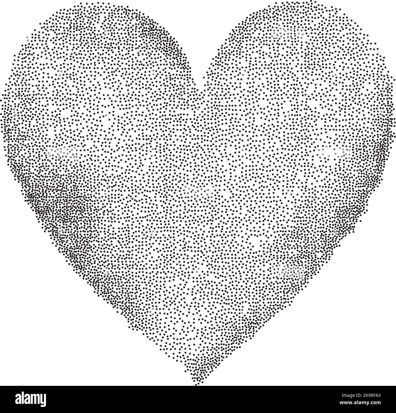 Dotted stylized decorative heart on white background Stock Vector Image ...