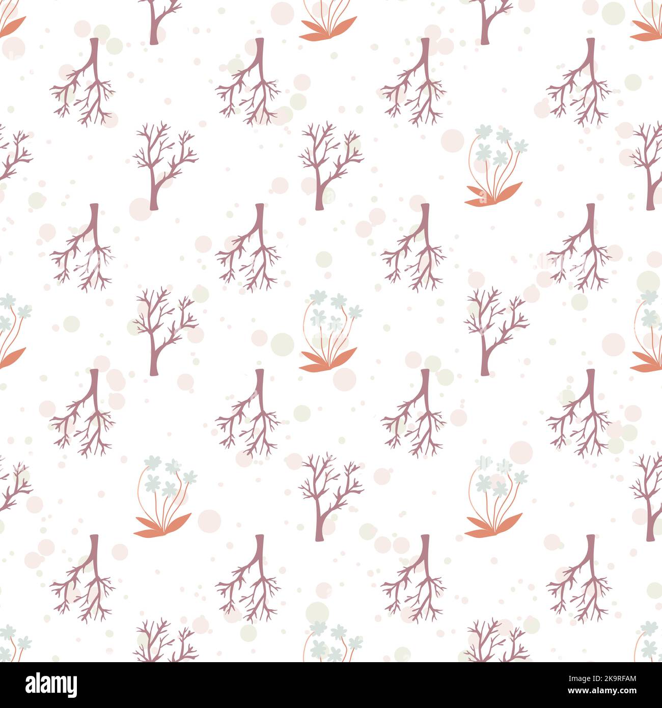 Seamless pattern with floral and herbal elements. Decorative texture ...
