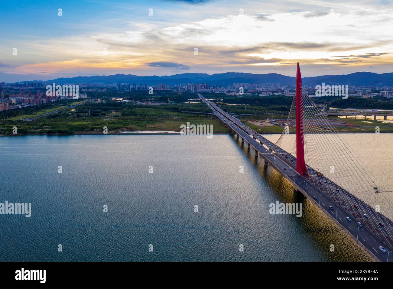 yangtze river cable stayed bridge Stock Photo - Alamy