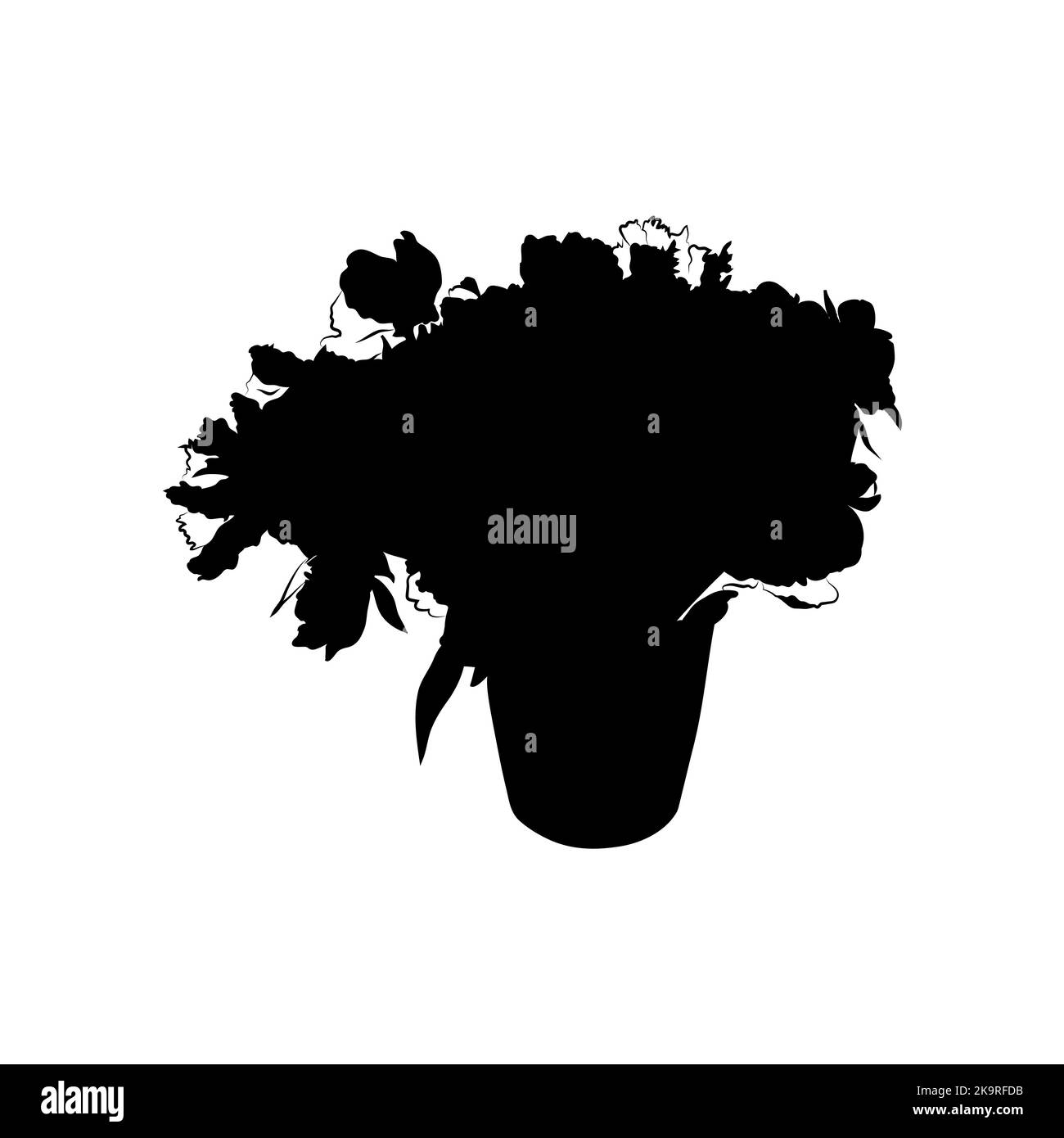 Flower bouquet. black silhouette. Vector element for greeting cards ... Flower bouquet. black silhouette. Vector element for greeting cards ...