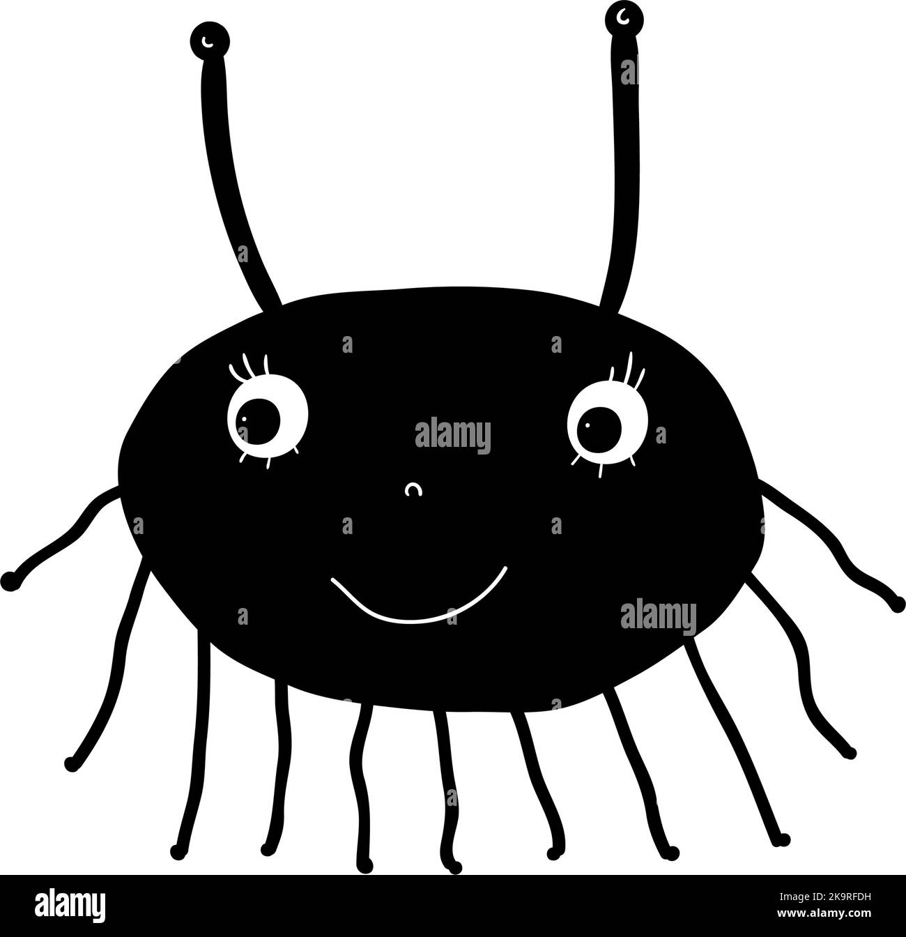 Cute spider cartoon character on white background Stock Vector Image ...