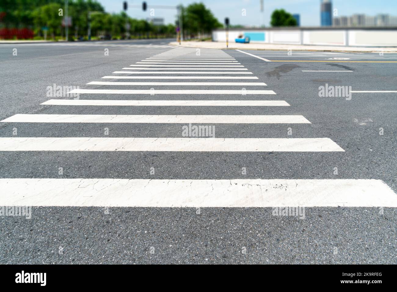 Zebra crossing on outdoor road Stock Photo - Alamy