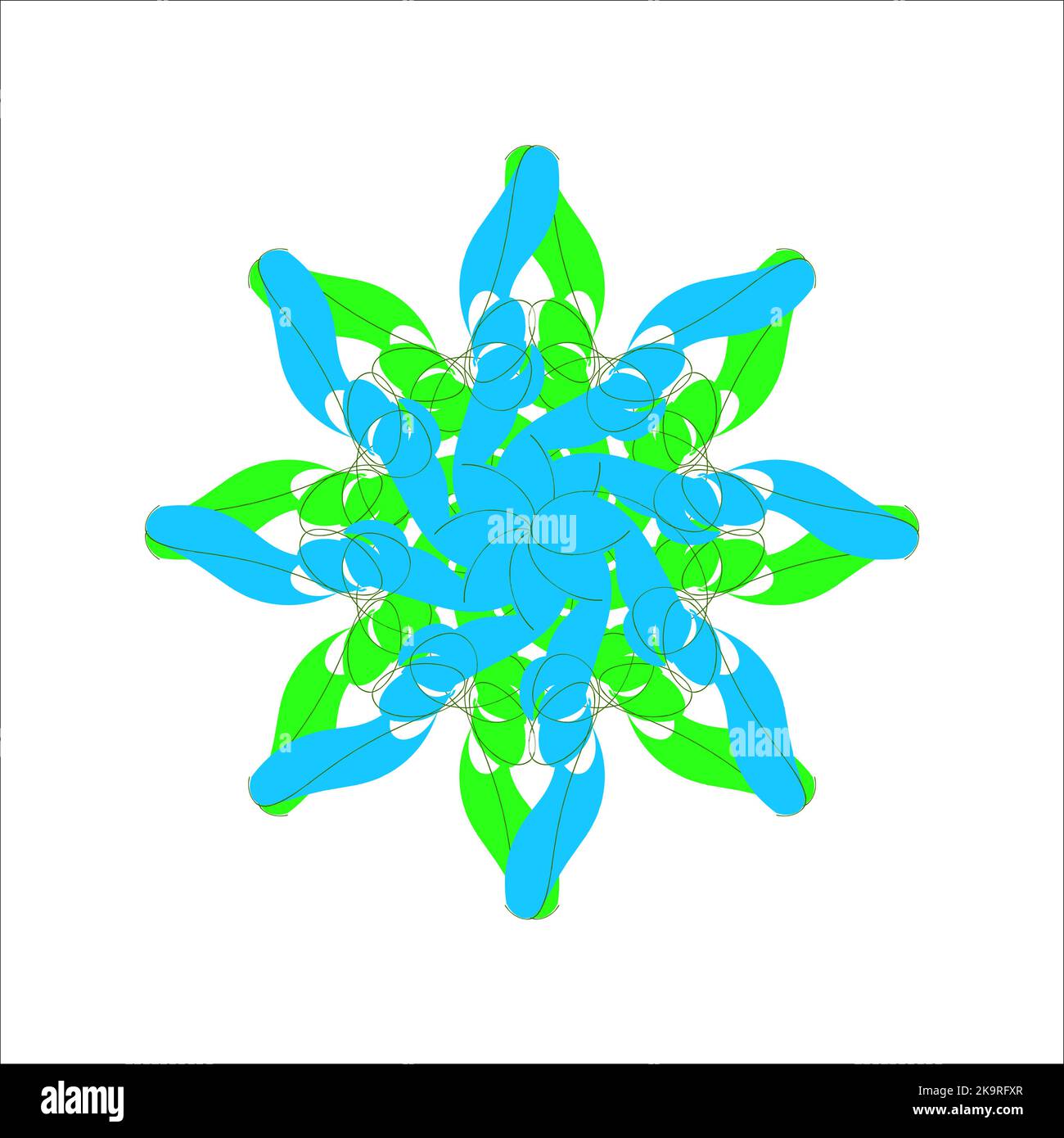 Flower decorative wavy round ornament. Anti-stress therapy patterns for yoga meditation poster ...