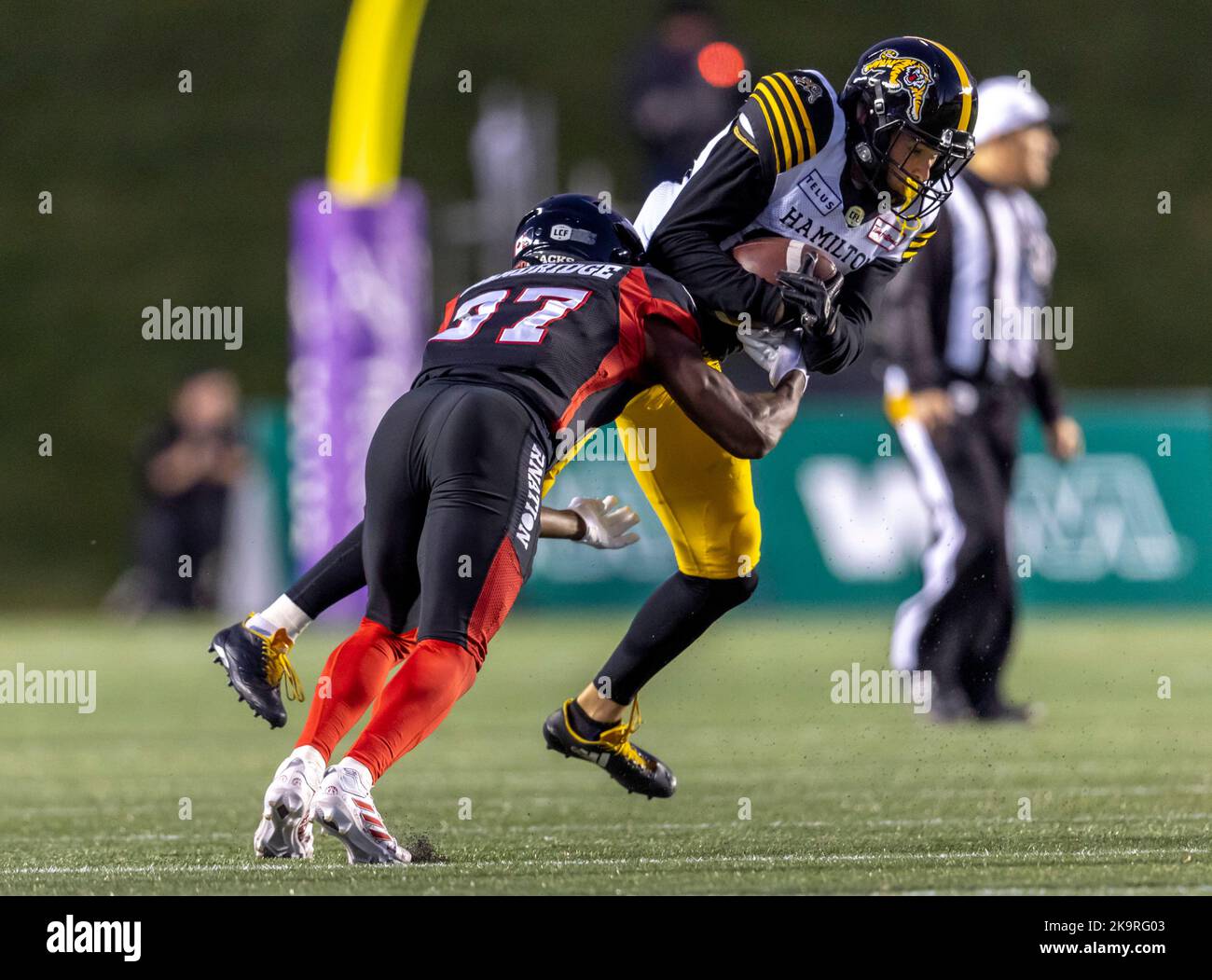 Ottawa, Canada. 29 Oct 2022. Tyler Ternowski (88) of the Hamilton Tiger ...