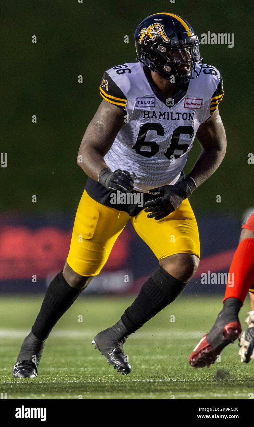 Ottawa, Canada. 29 Oct 2022. Brandon Kemp (66) of the Hamilton Tiger ...