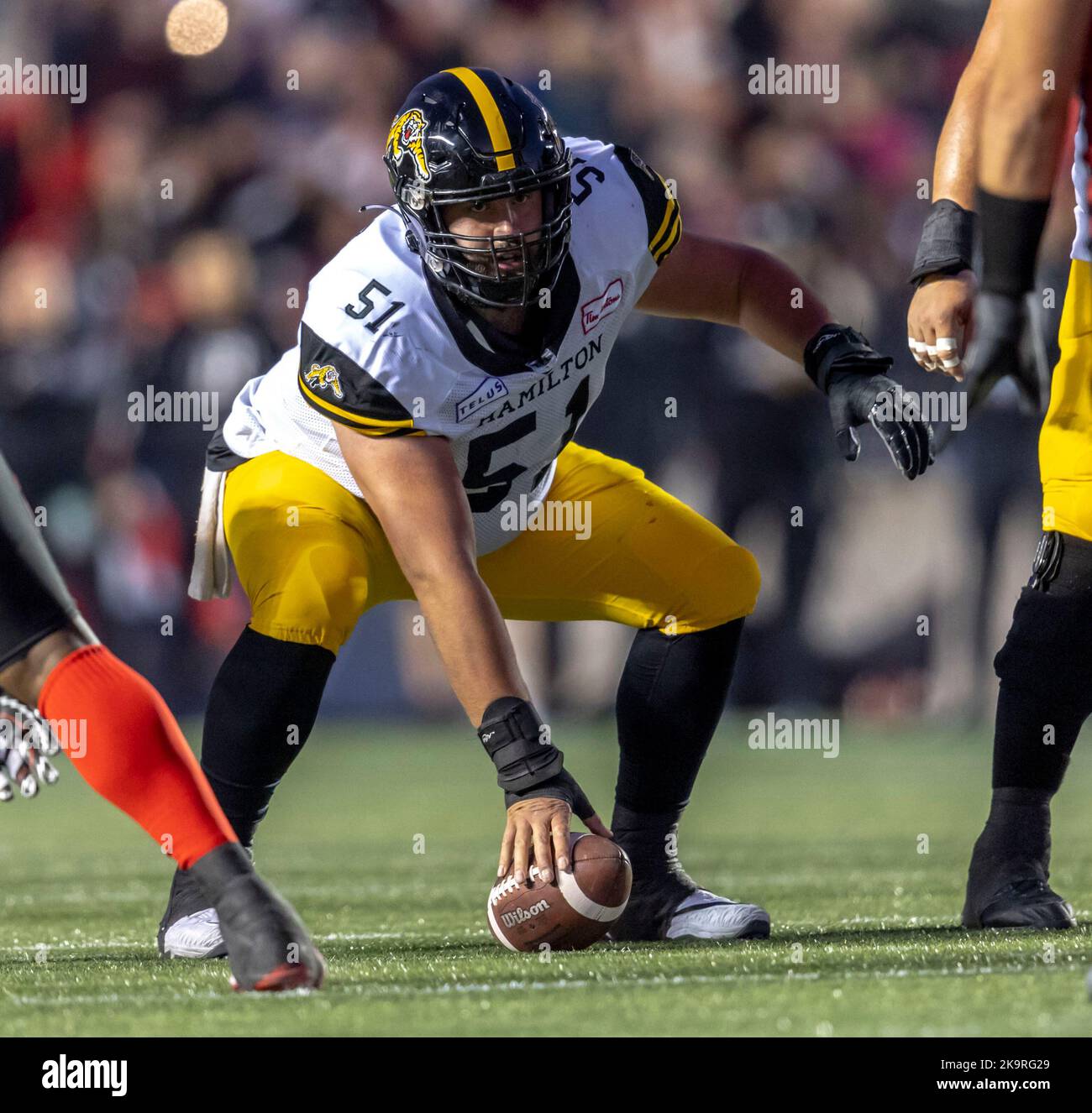 Ottawa, Canada. 29 Oct 2022. David Beard (51) of the Hamilton Tiger ...