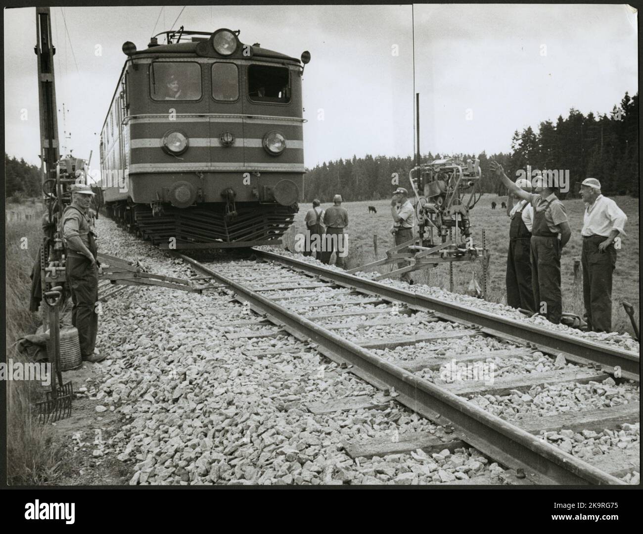 Track adjustment is ongoing Stock Photo - Alamy