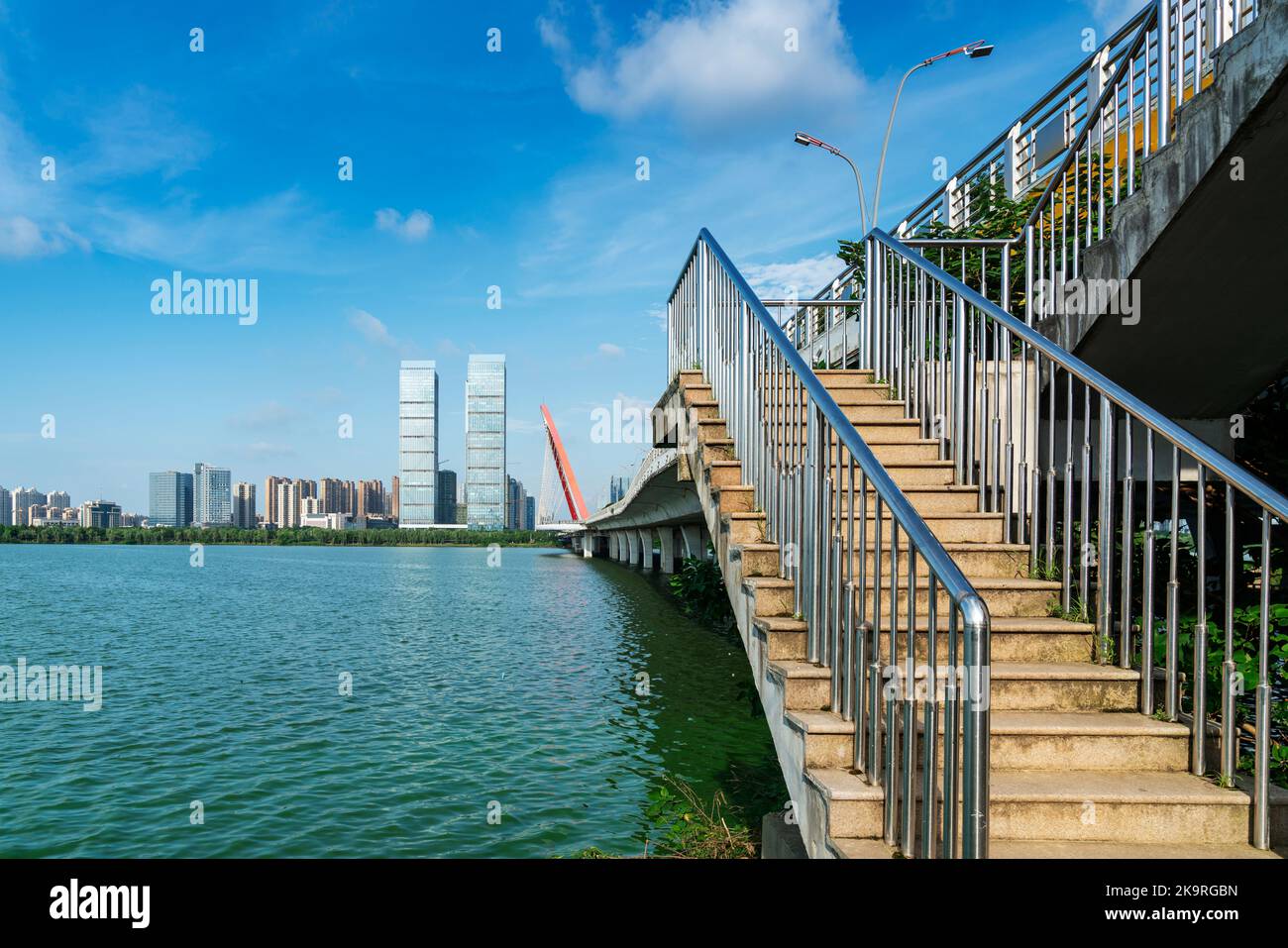 Lakeside modern office building in China Stock Photo - Alamy