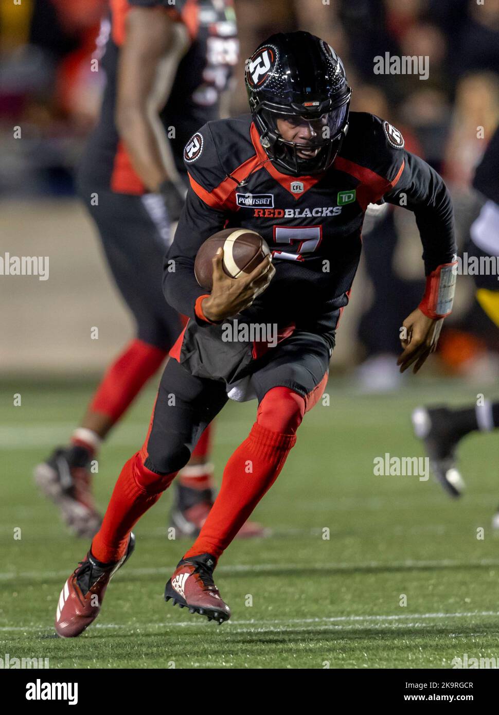 Ottawa, Canada. 29 Oct 2022. Tyrie Adams (7) of the Ottawa Redblacks in ...