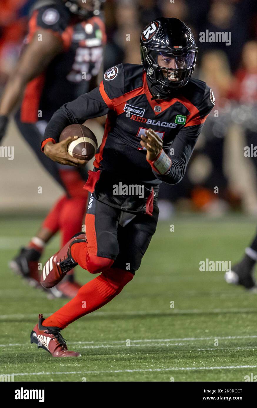 Ottawa, Canada. 29 Oct 2022. Tyrie Adams (7) of the Ottawa Redblacks in ...