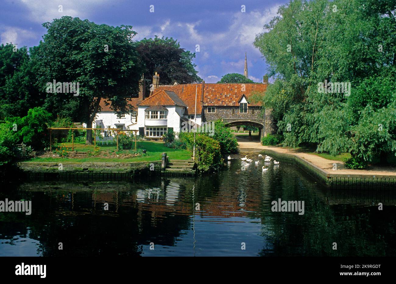 Norwich, Pulls Ferry, River Wensum, Norfolk, England, UK Stock Photo ...